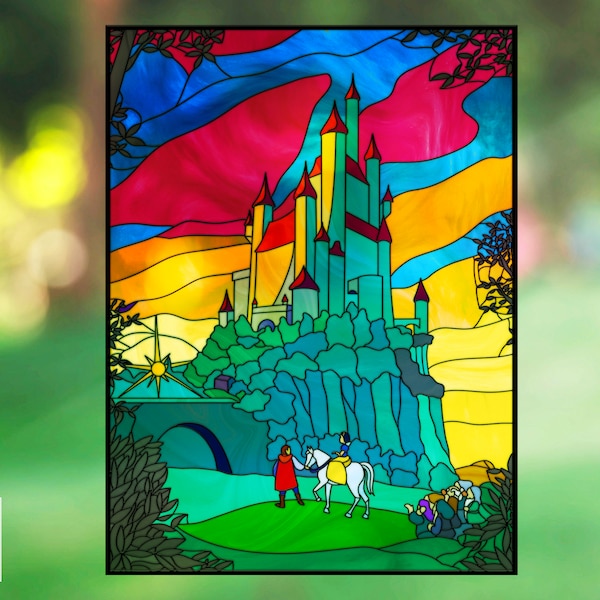 Cinderellas Castle Window Stained Glass Film - Etsy