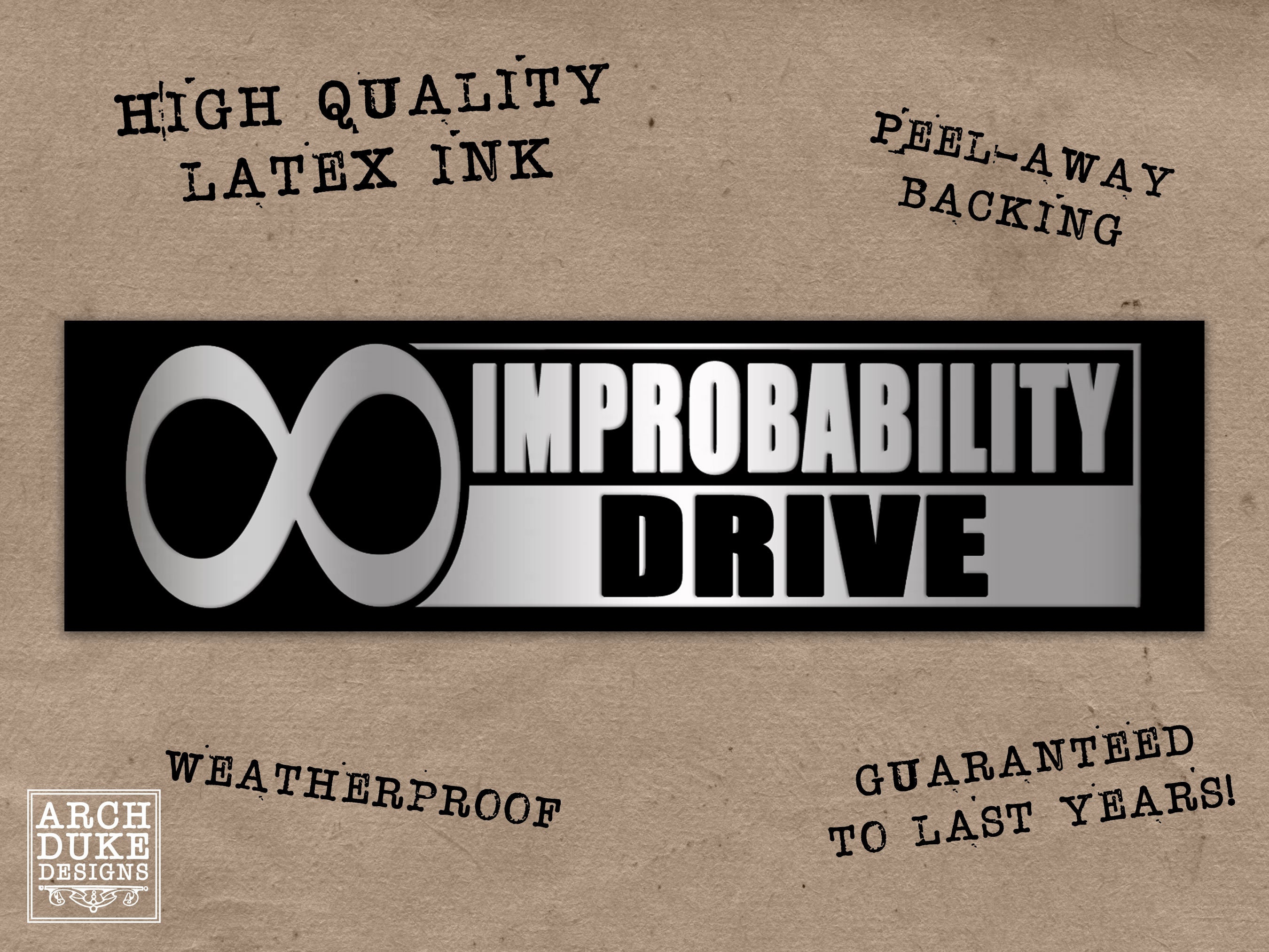 Infinite Improbability Drive Bumper Sticker 11x3 - Etsy