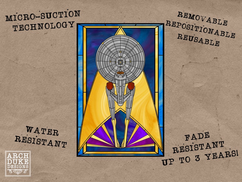 ST Enterprise Scifi Stained Glass Window Film - Etsy