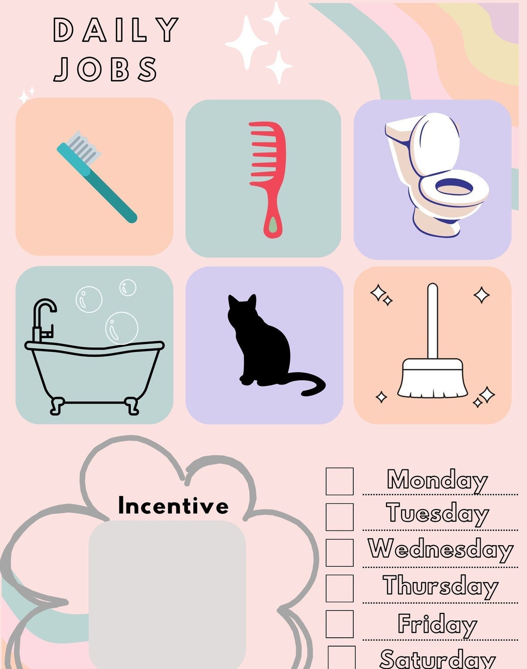 Chore Chart, Perfect Organiser for Kids, Toddler Task Chart Encouraging ...