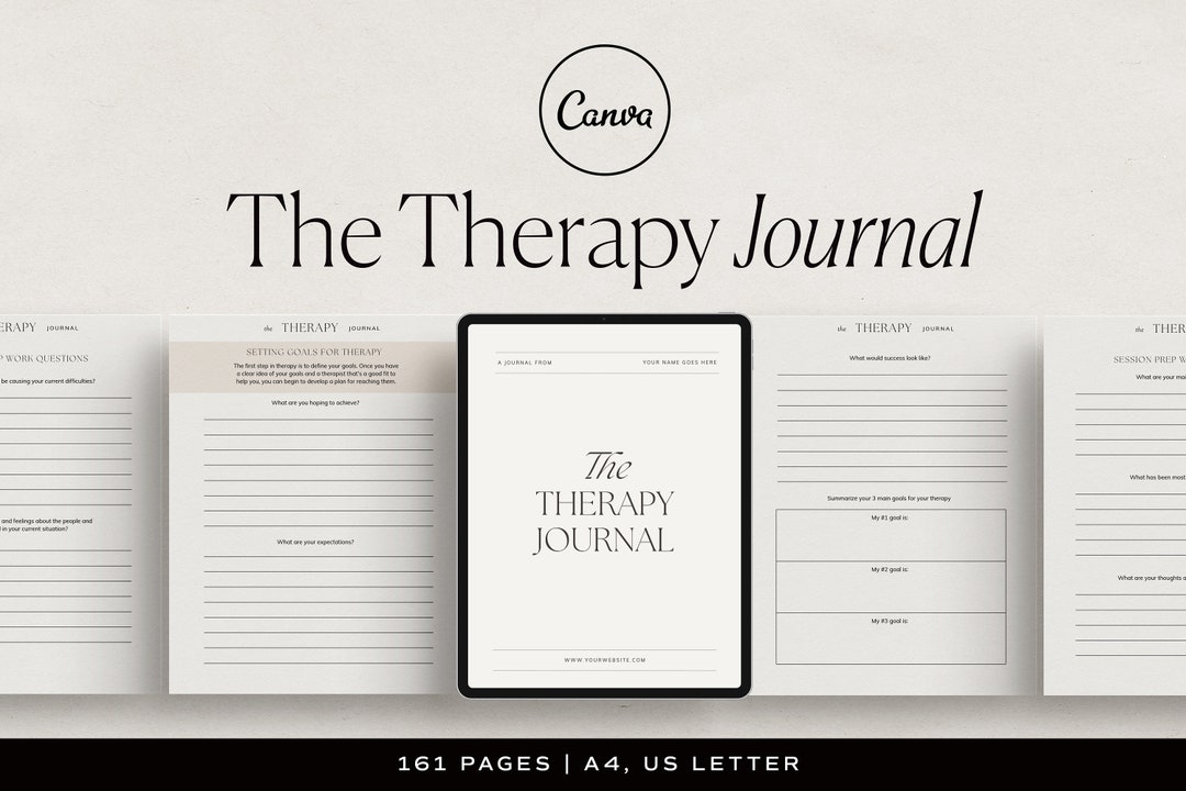 Therapy Journal Template Canva Therapy Workbook Template - Etsy