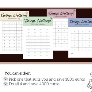 1000 Euro Savings Challenge | A5 Printable | Digital Product ...