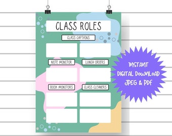 Classroom Responsibilities Poster - Etsy