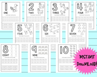 Number Worksheets. for Kids. Trace the Number. Circle It. - Etsy