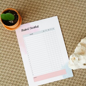 Student Check List Printable Teacher Student Organizer - Etsy