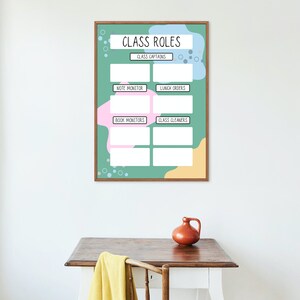 Class Roles Poster, Printable Classroom Jobs Chart, Student ...