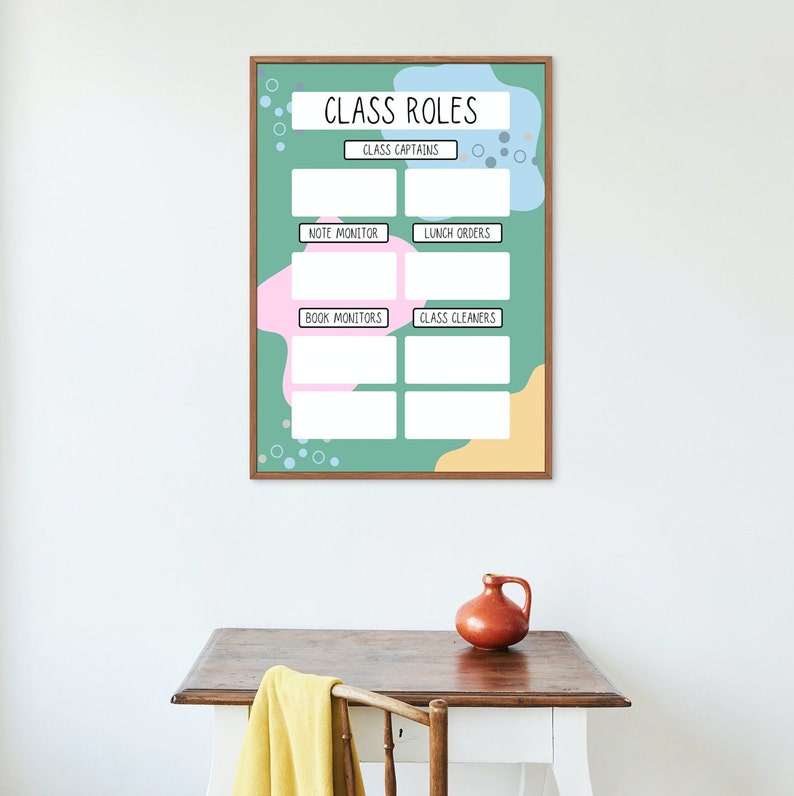 Class Roles Poster, Printable Classroom Jobs Chart, Student ...