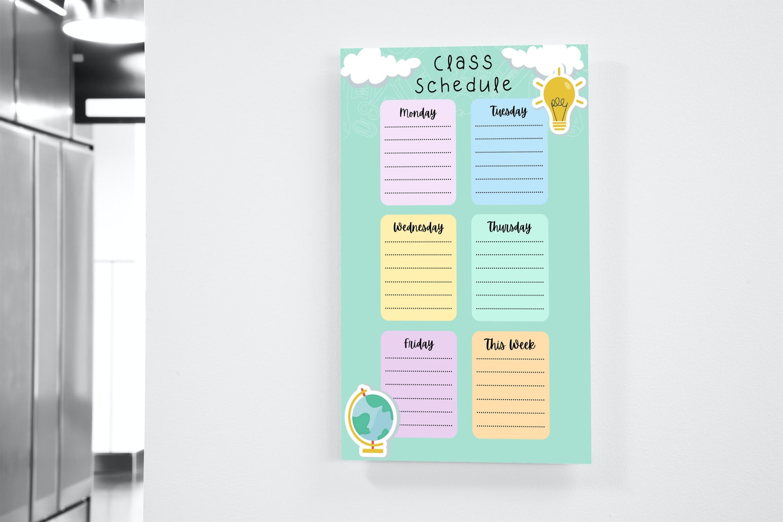 Classroom Daily Schedule Poster, Printable Class Schedule, Weekly ...