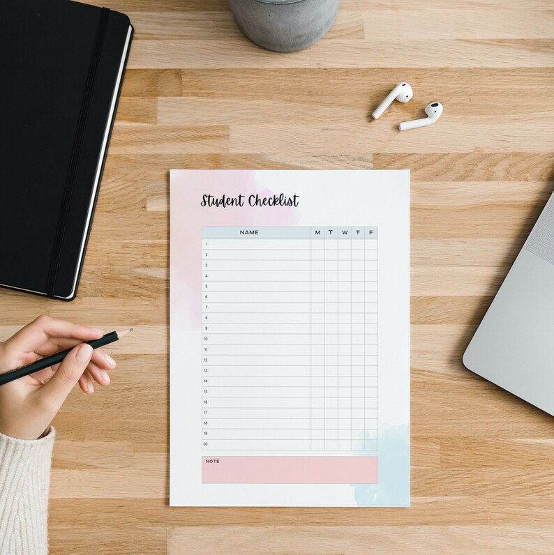 Student Check List Printable Teacher Student Organizer - Etsy