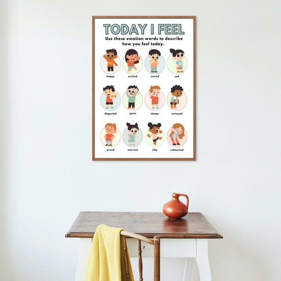 Emotions Chart Poster Teacher Classroom Printable Poster Etsy