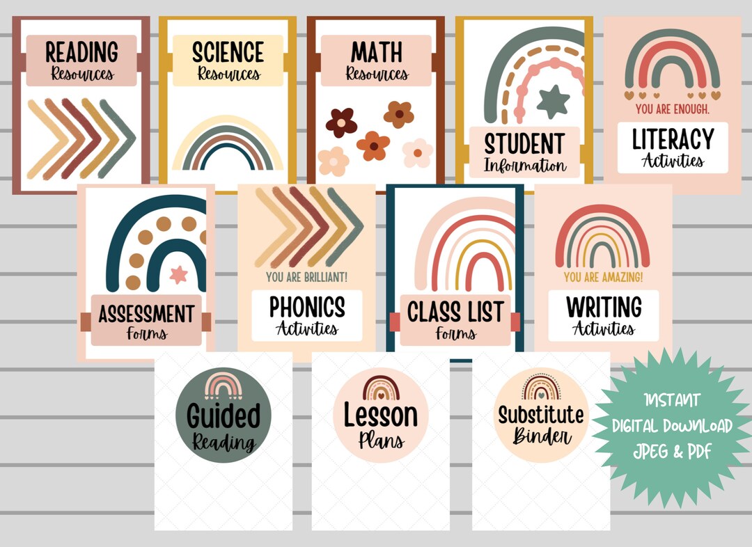 Boho Folder Covers for Teachers, Teaching Resources, Back to School ...