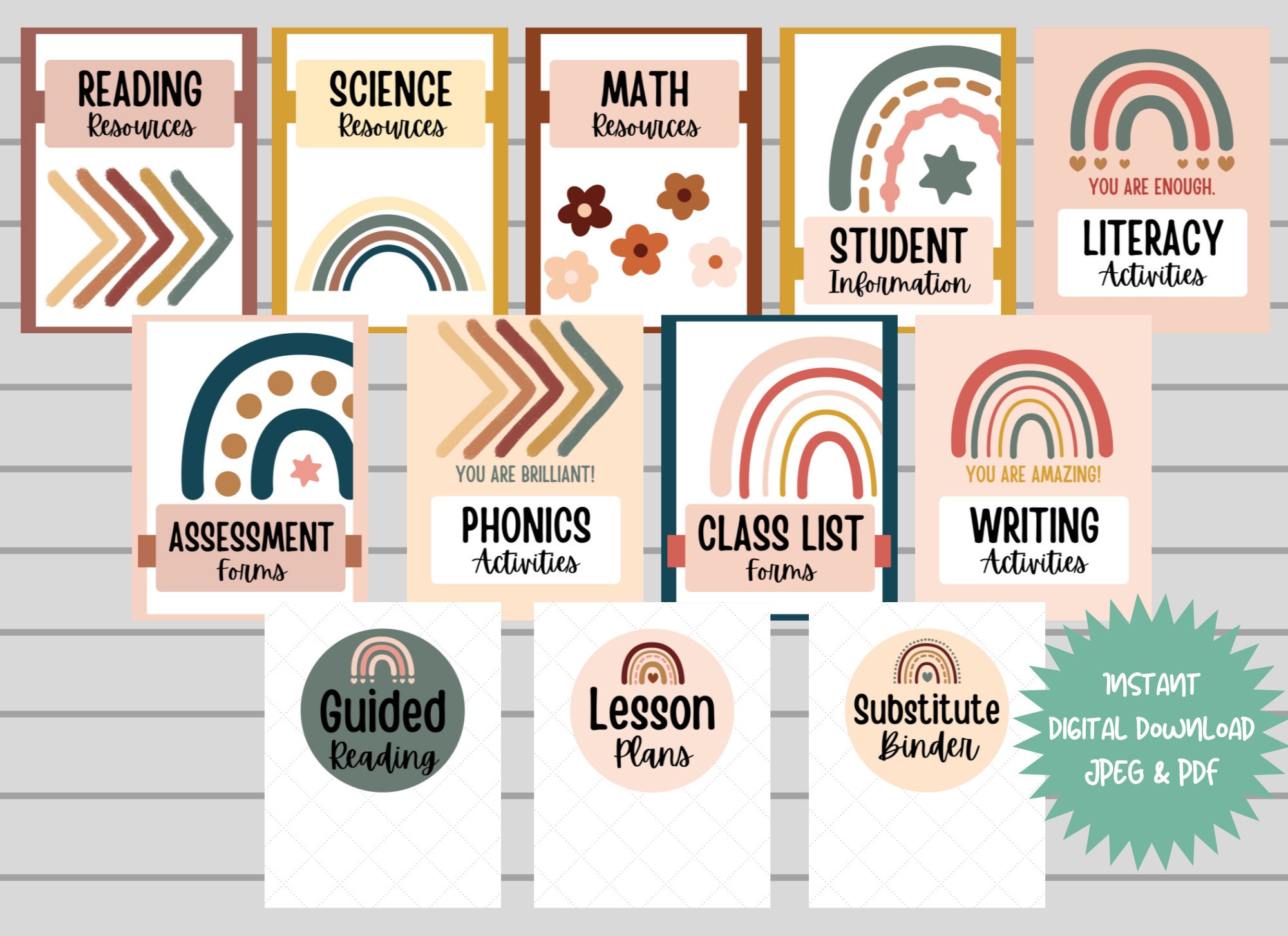 Boho Folder Covers for Teachers, Teaching Resources, Back to School ...