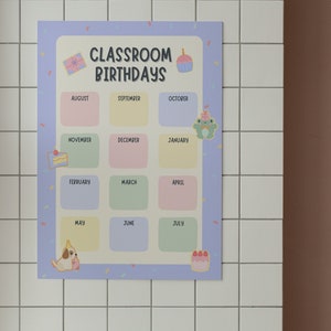 Classroom Birthday Chart, Student Birthday Wall Poster, Back to School ...