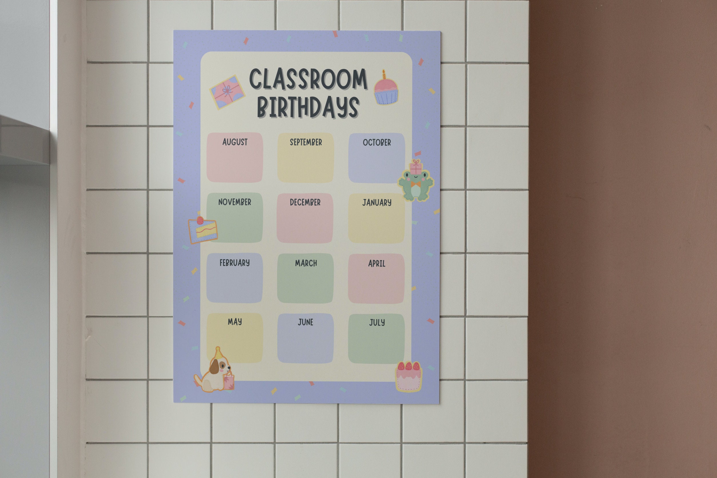 Classroom Birthday Chart, Student Birthday Wall Poster, Back to School ...