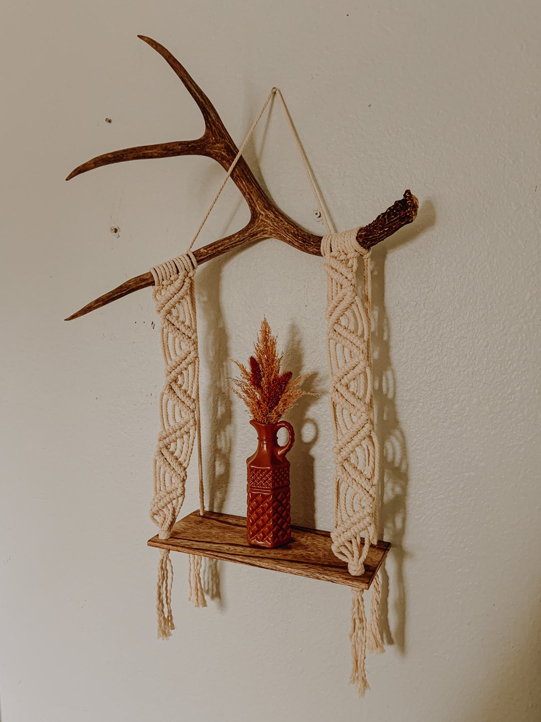 Antler Macrame Shelf - Etsy