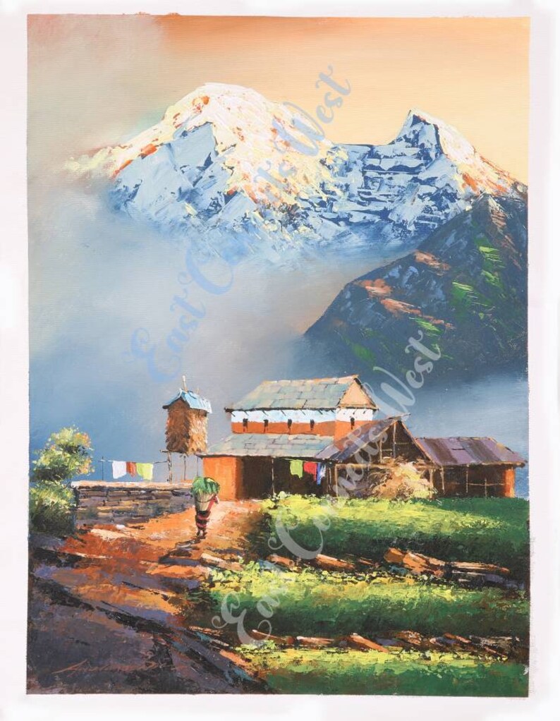Everest Nepal on Canvas, Himalaya Sightseeing, Mountain View Hiking ...