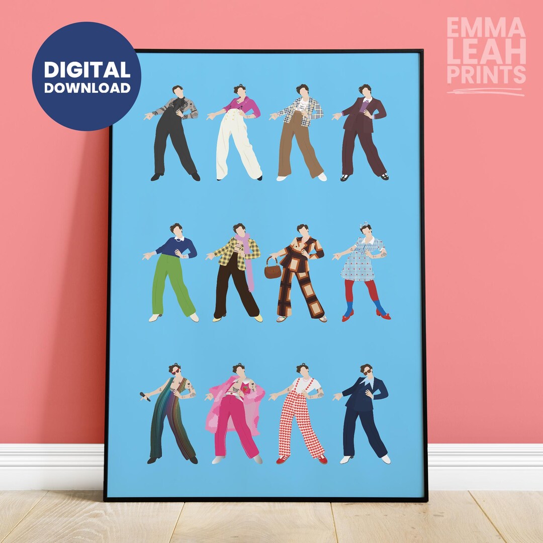 Harry Styles Fashion Print | Digital Download | Printable Wall Art ...