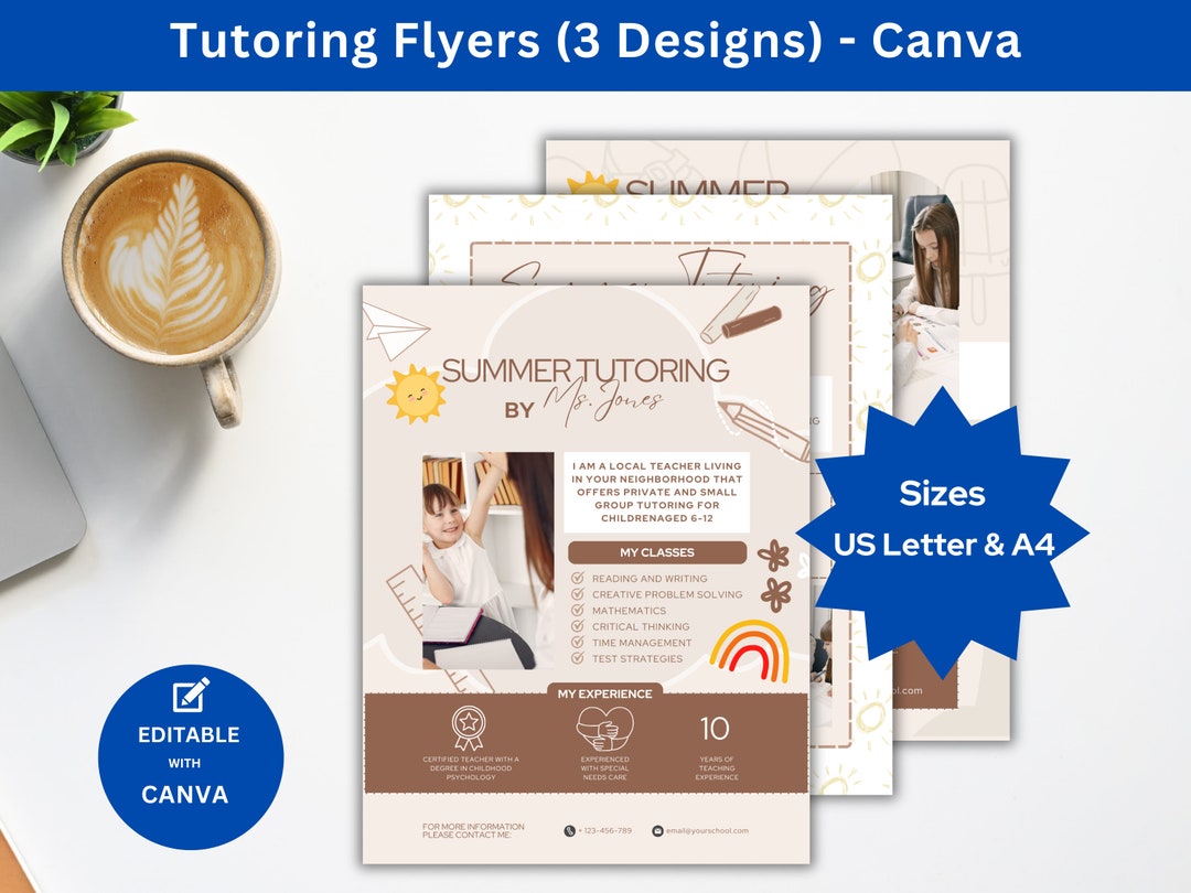 Editable Private Tutoring Flyer to Advertise Summer Tutoring Flyer ...