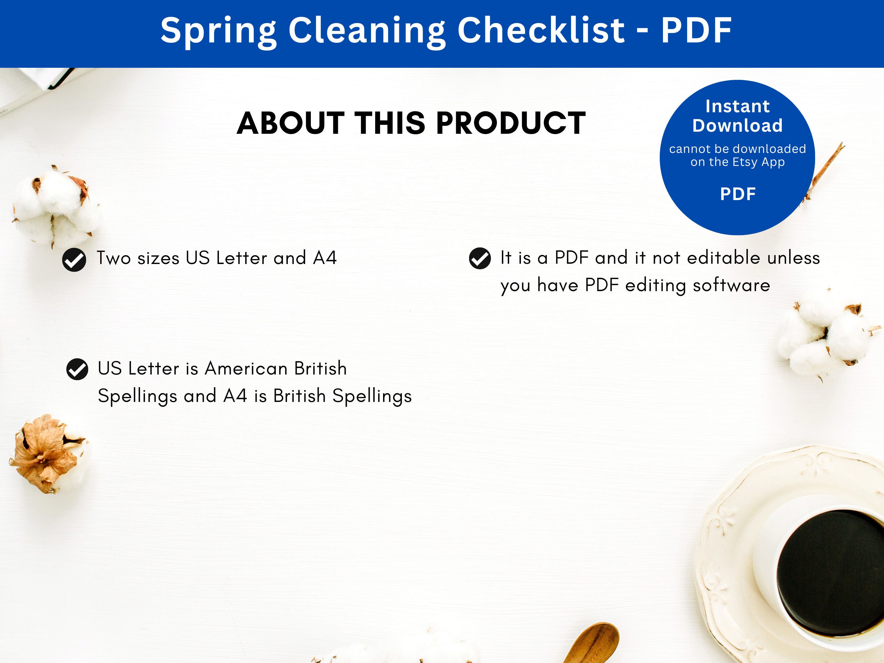 Spring Cleaning Checklist Template Room by Room for Deep House Cleans ...