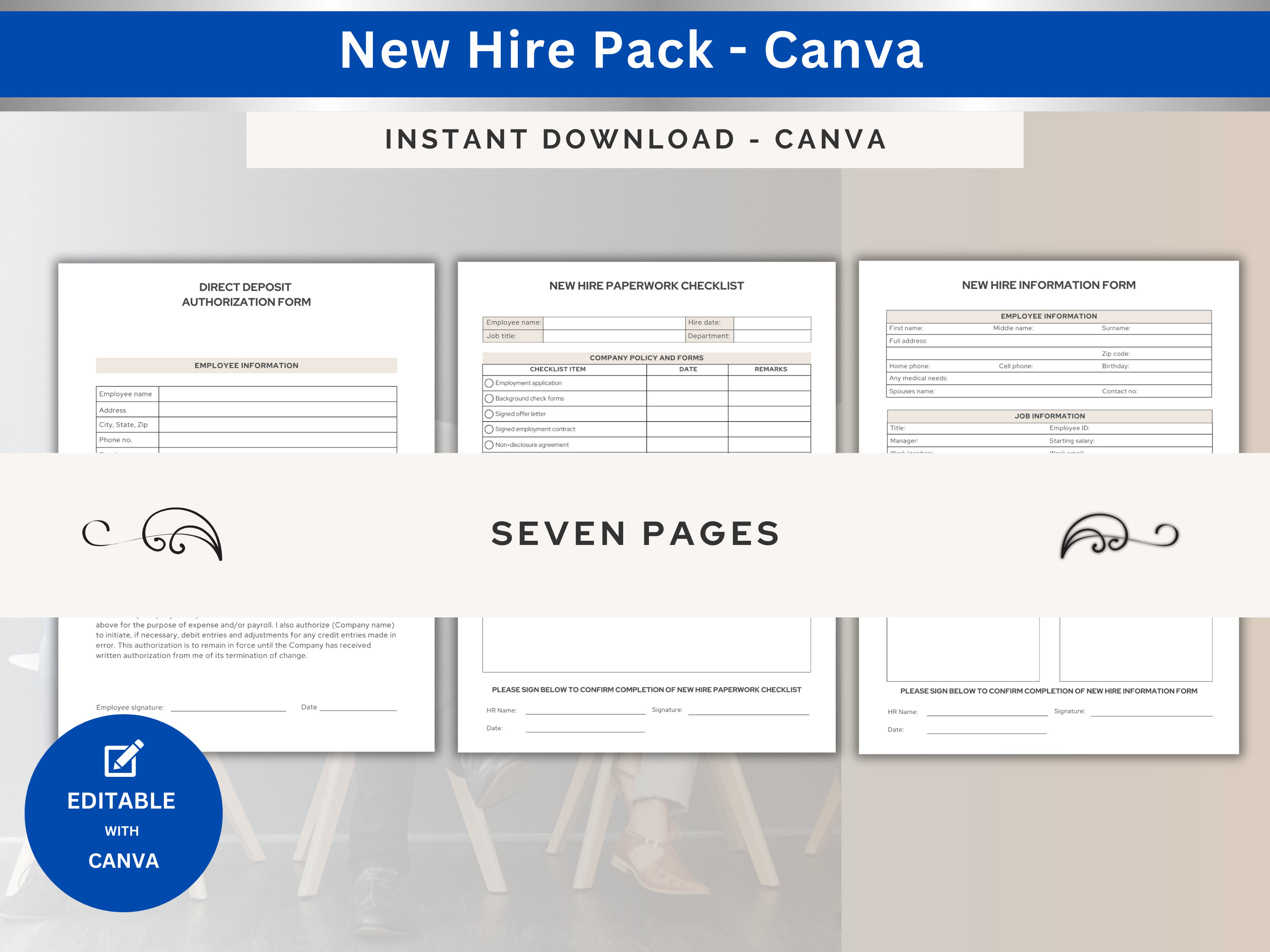New Hire Pack for HR Onboarding New Employee Starter Pack Employee ...