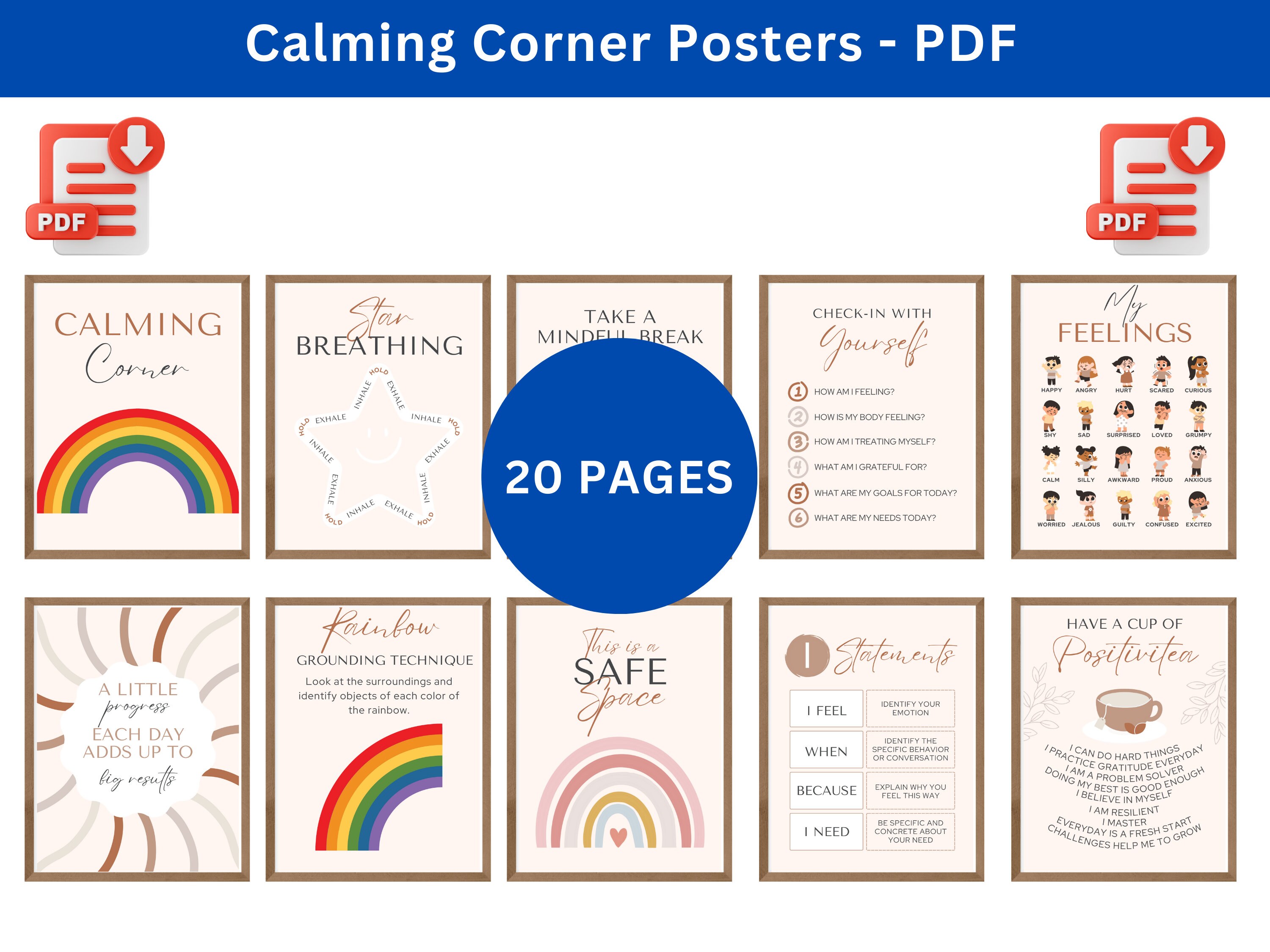 Calming Corner Posters for Calming Down Corner at Home or to Calm ...