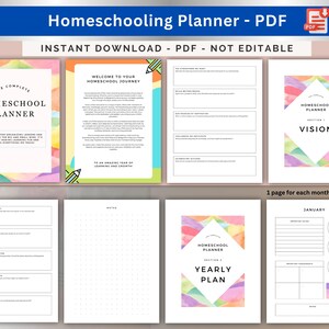 Printable Yearly Homeschool Planner PDF Goodnotes Organization Tool ...
