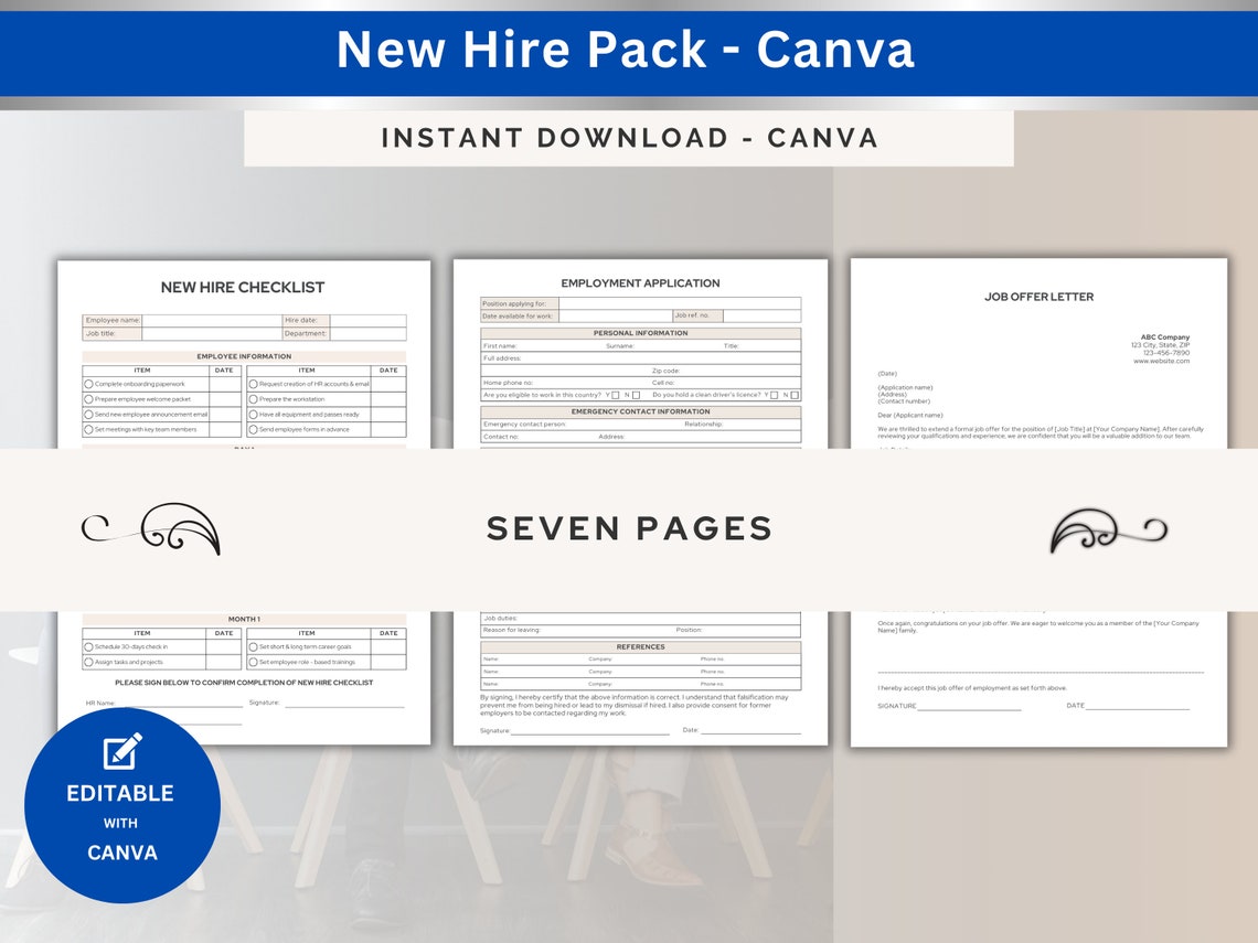 New Hire Pack for HR Onboarding New Employee Starter Pack Employee ...