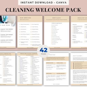 Cleaning Business Client Welcome Packet: 42-page Canva Template - Etsy