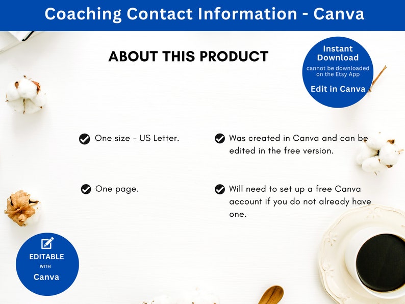 Coach Contact Information Sheet Form Part of a Coaching Welcome Packet ...