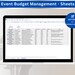 Event Budget Planner: Financial Management Google Sheets Template (with ...