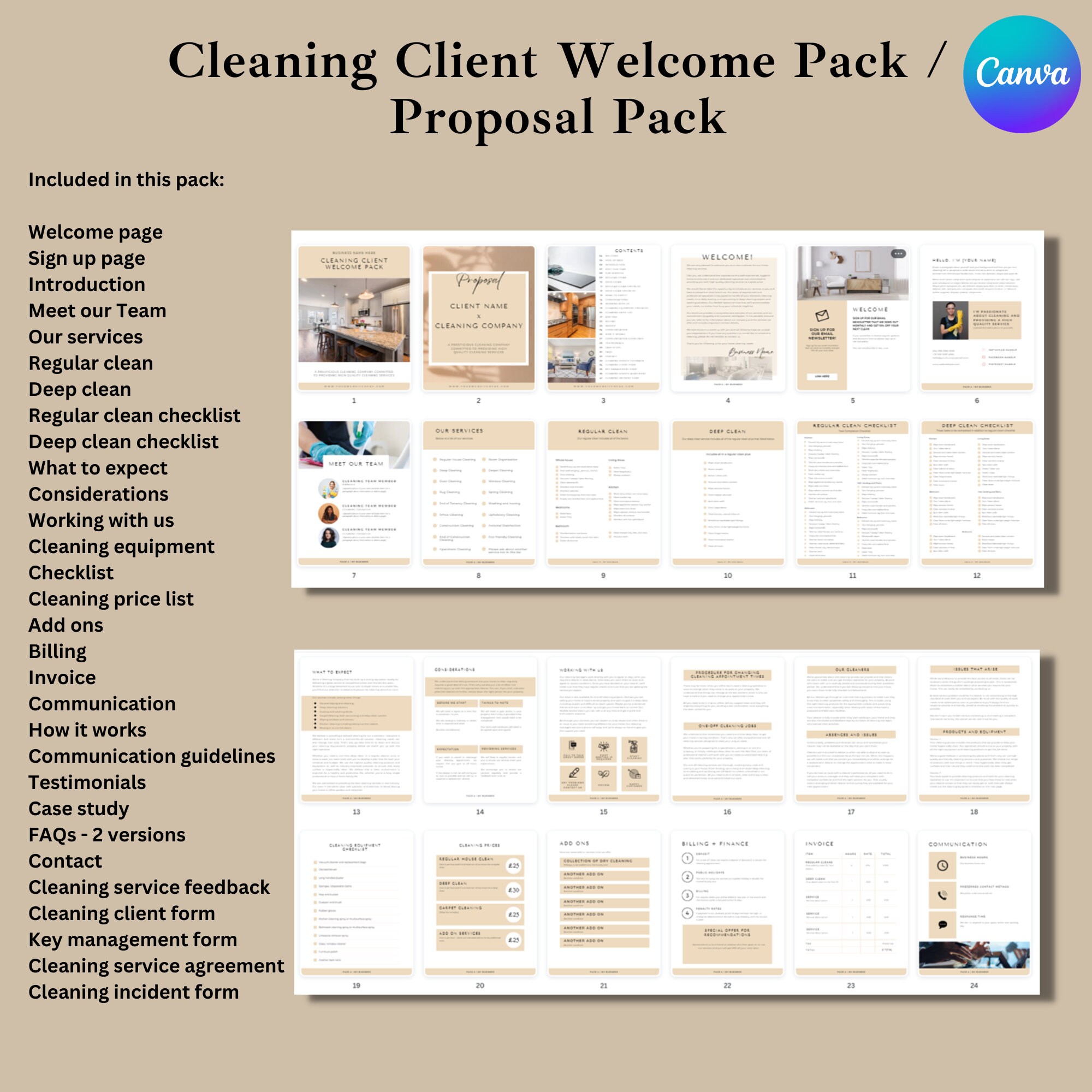 Cleaning Client Welcome Packet Cleaning Business Client Welcome Letter ...