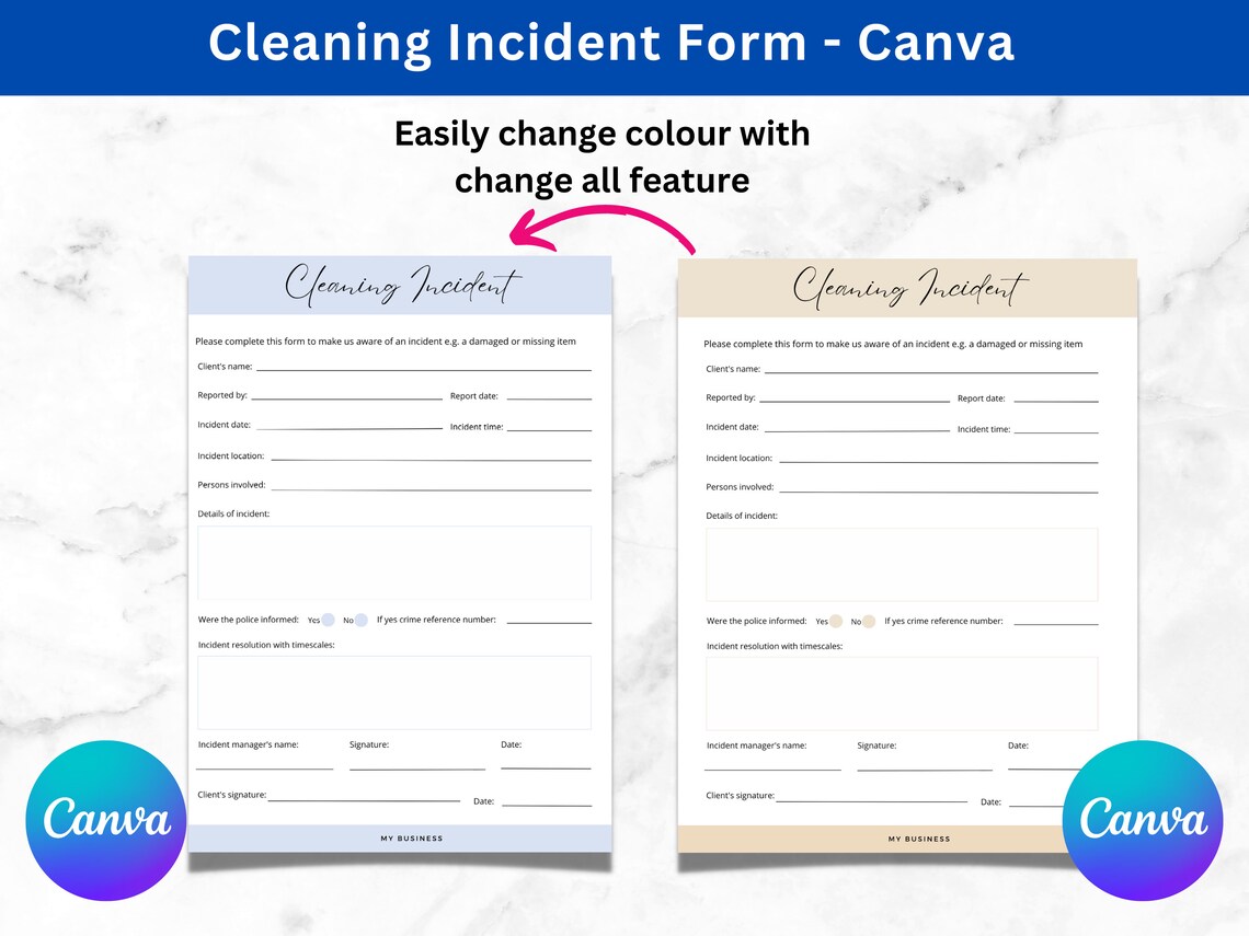 Cleaning Incident Form Template Cleaning Incident Report Example ...