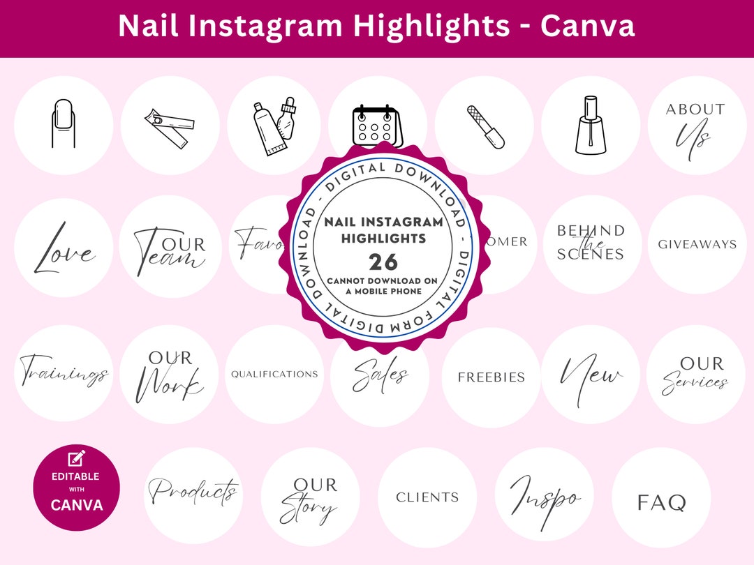 Instagram Highlights Icons Story Highlight Covers for a Nail Salon or ...