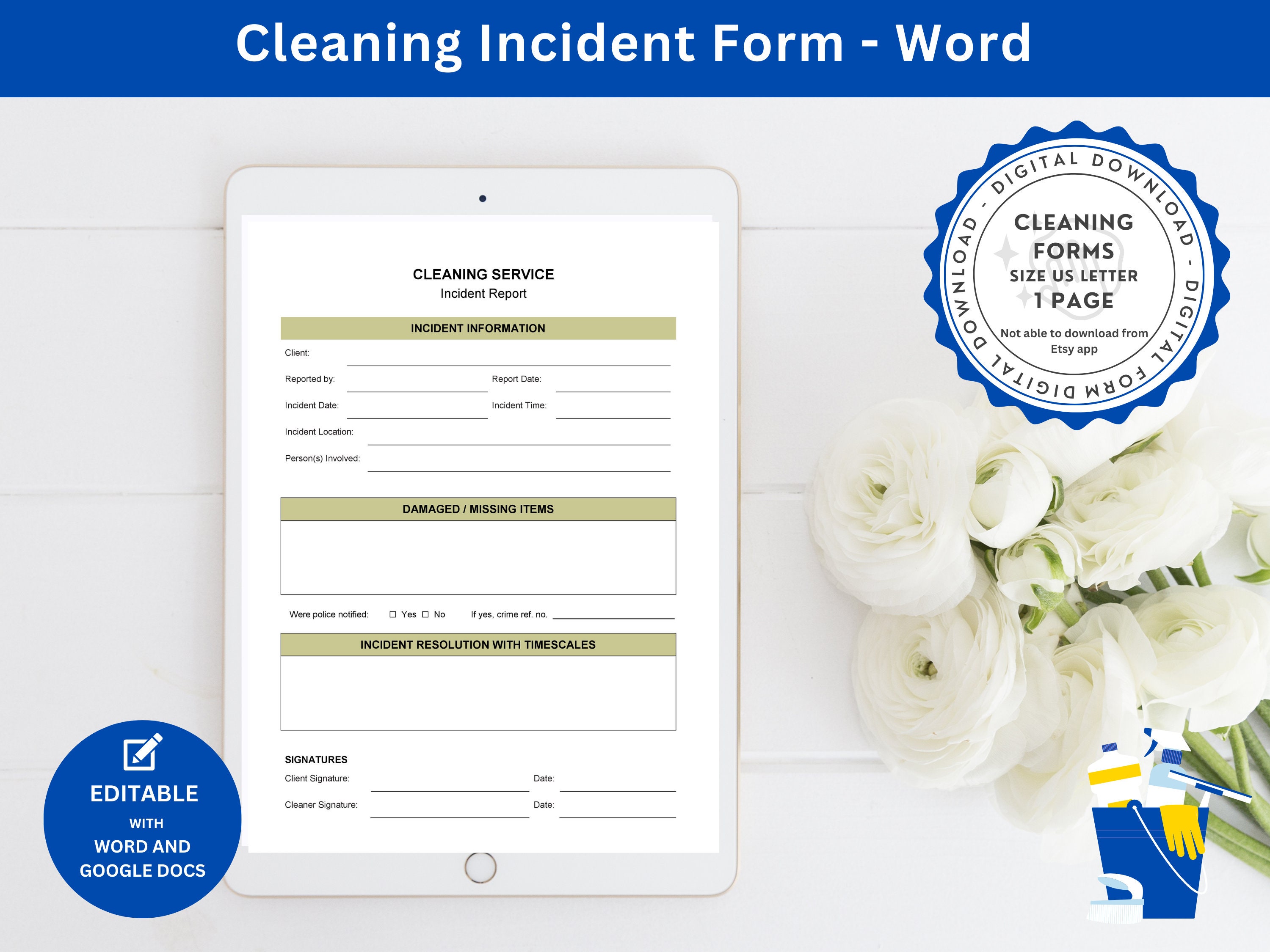Cleaning Incident Report Word | Cleaning Incident Report Example ...