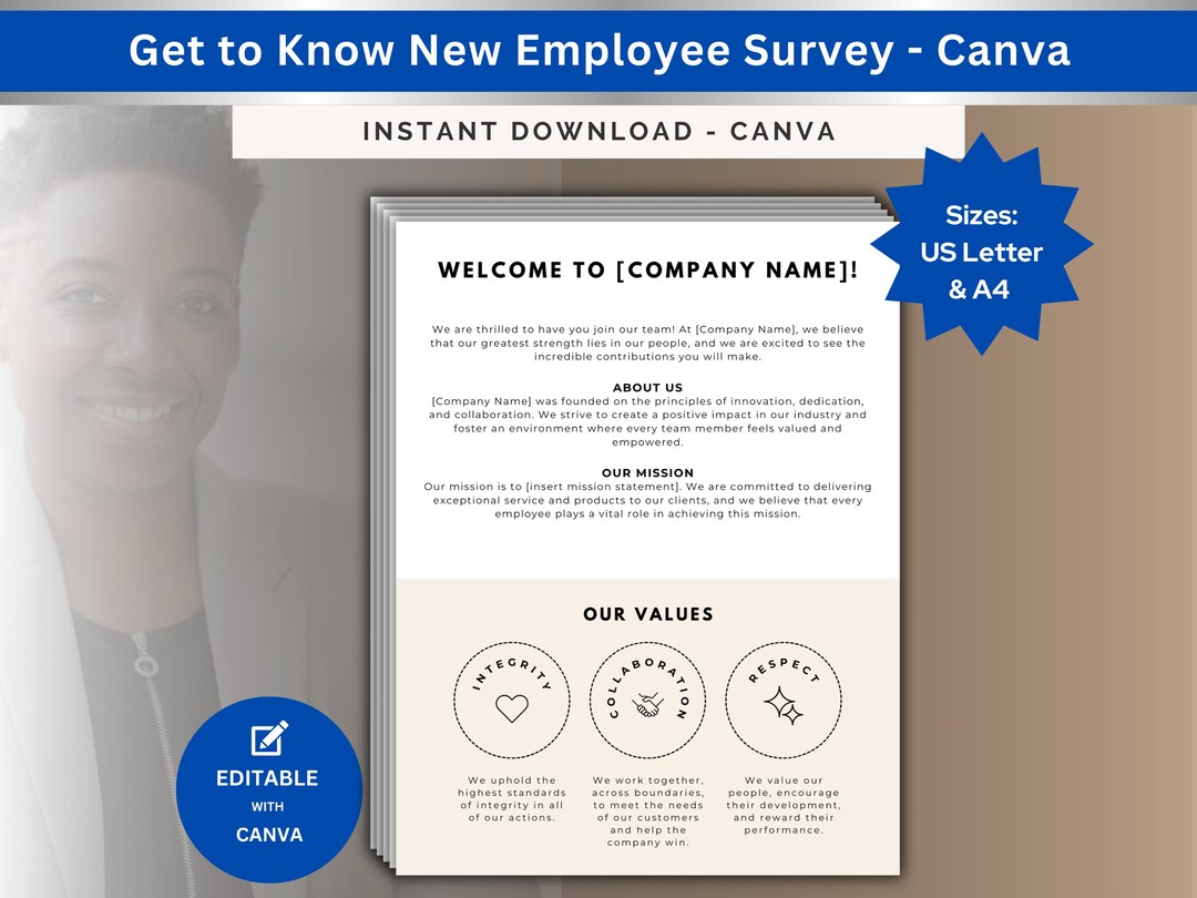Getting to Know You Employee Survey, New Employee Background ...