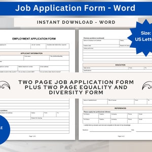 Job Application Form Printable for Employment Application Form PDF ...