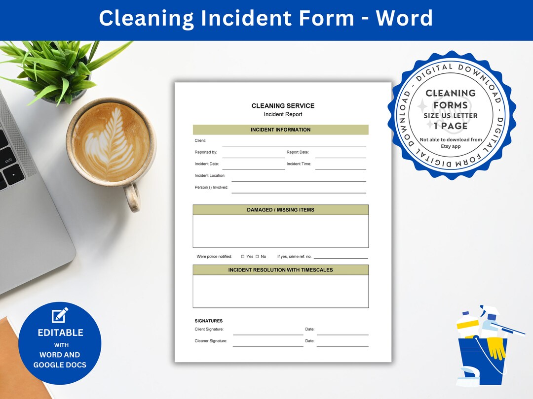 Cleaning Incident Report Word | Cleaning Incident Report Example ...