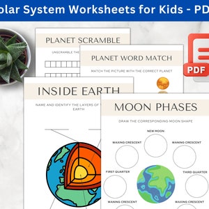 Solar System Planets Pictures Easy Fact Worksheets for Kids Word Search ...