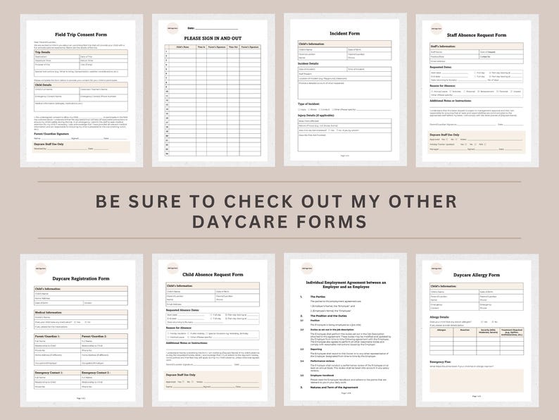 Daycare Daily Sign in Sign Out Sheet Template Fire Alarm Checks ...