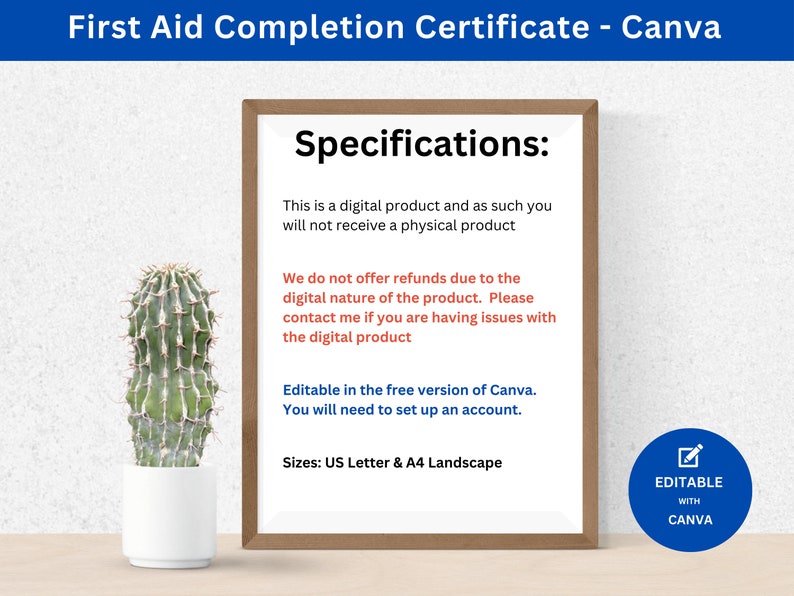 First Aid Course Completion Certificate First Aid Class, Emergency ...