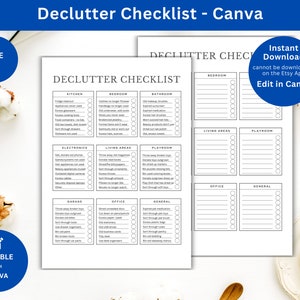 Minimalist Declutter My Home Checklist, Organize My House Checklist ...