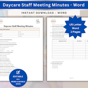 Daycare Staff Meeting Minutes Template Guide Structure Teachers Meeting ...