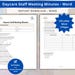 Daycare Staff Meeting Minutes Template Guide Structure Teachers Meeting ...