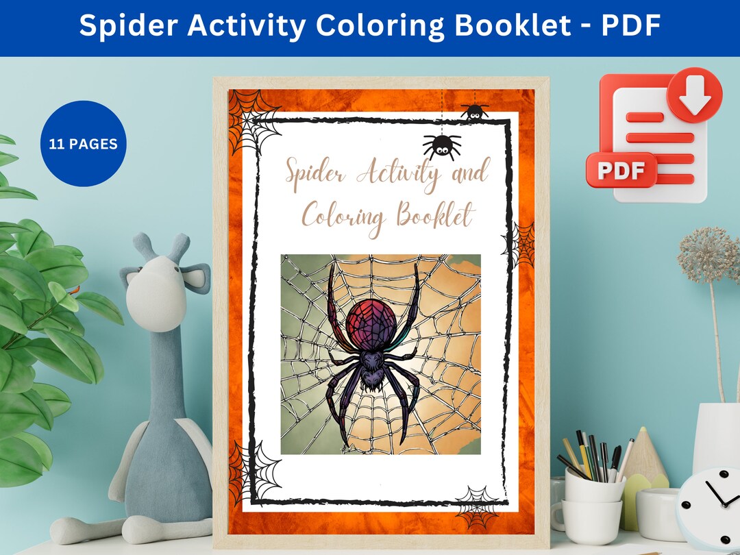 Spider Activity Sheets: Preschool Coloring Pages (printable PDF) - Etsy