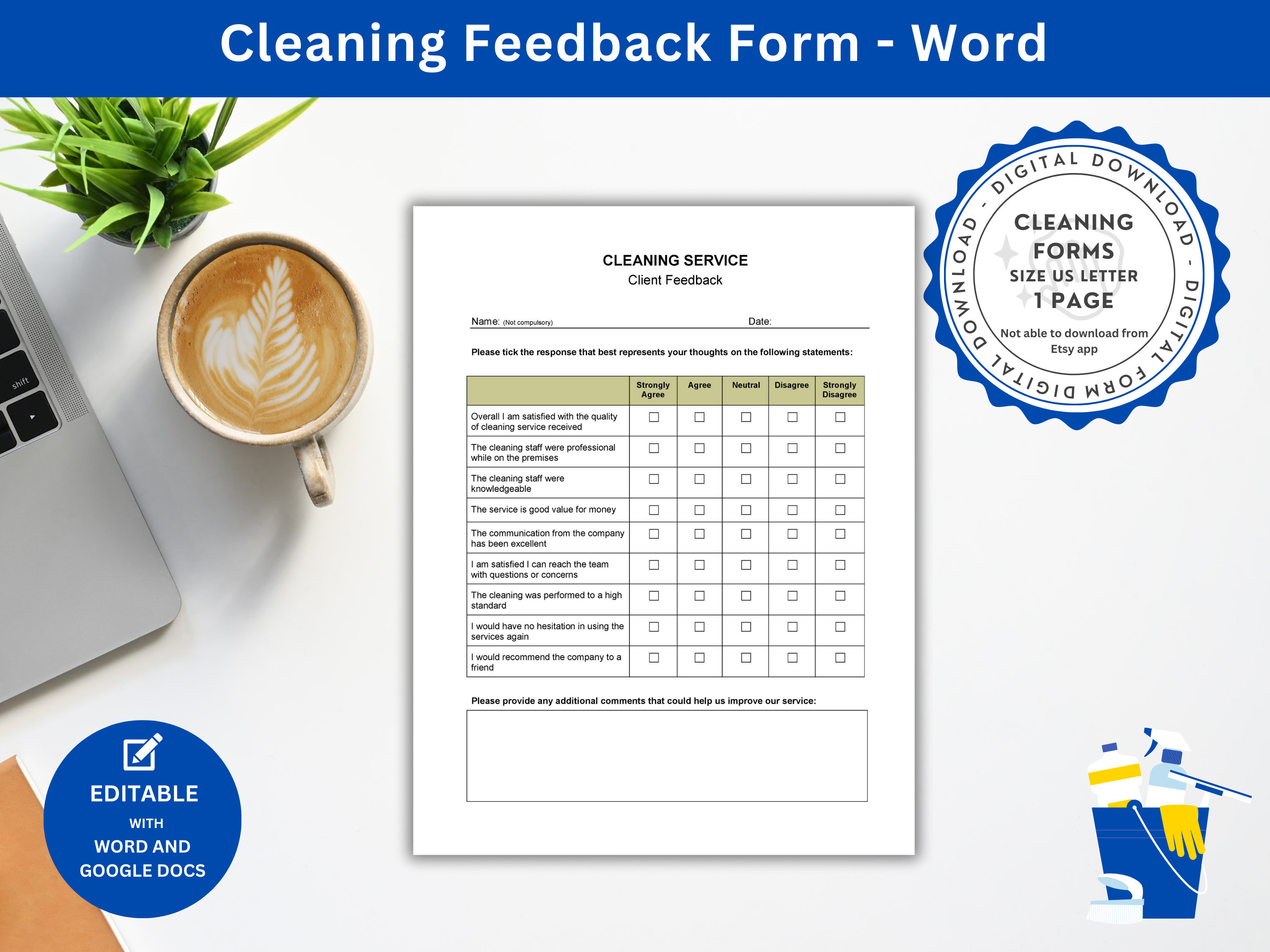 Cleaning Customer Feedback Form | Customer Feedback for a Cleaning ...