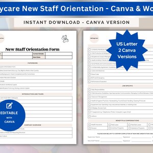 Daycare Staff Orientation Checklist for Onboarding New Staff Preschool ...