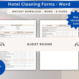 Hotel Cleaning Checklist: Guest Room Cleaning Standards (word, PDF) - Etsy