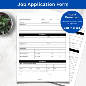 Job Application Form | Printable Employment Application | Employment ...