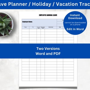 Leave Planner | Holiday Tracker | Leave Tracker | Vacation Tracker ...