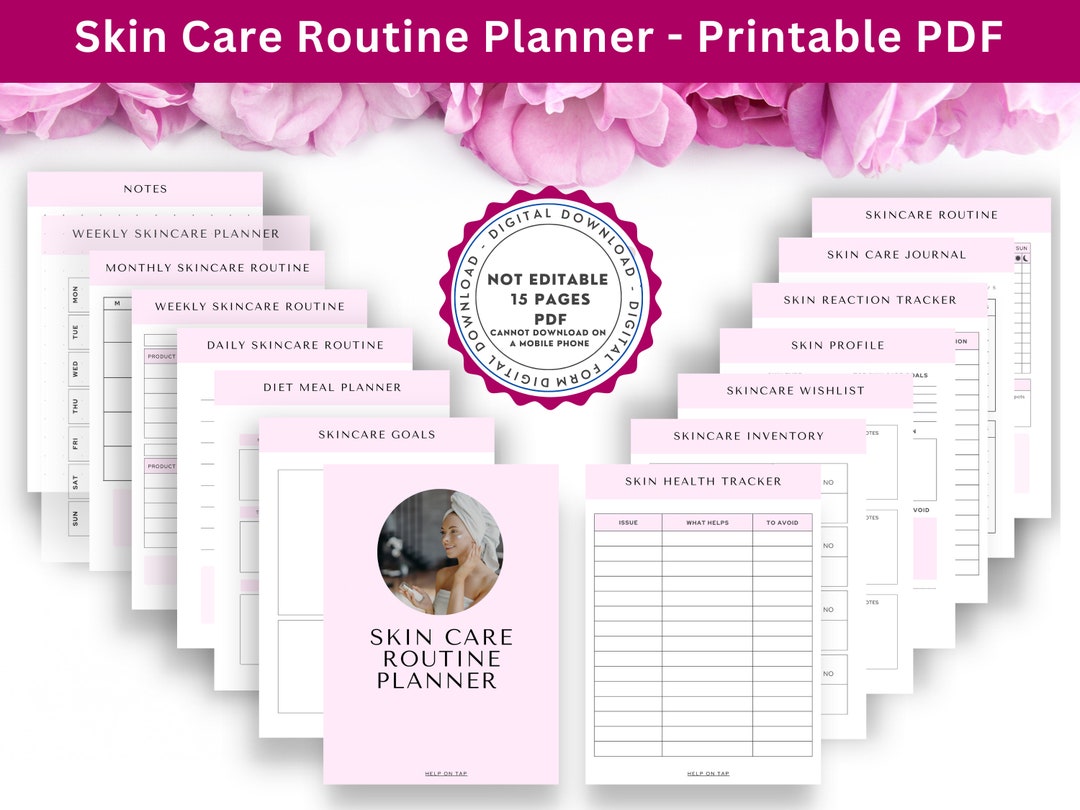 Skincare Routine Planner: Printable PDF, Skin Tracker - Etsy UK